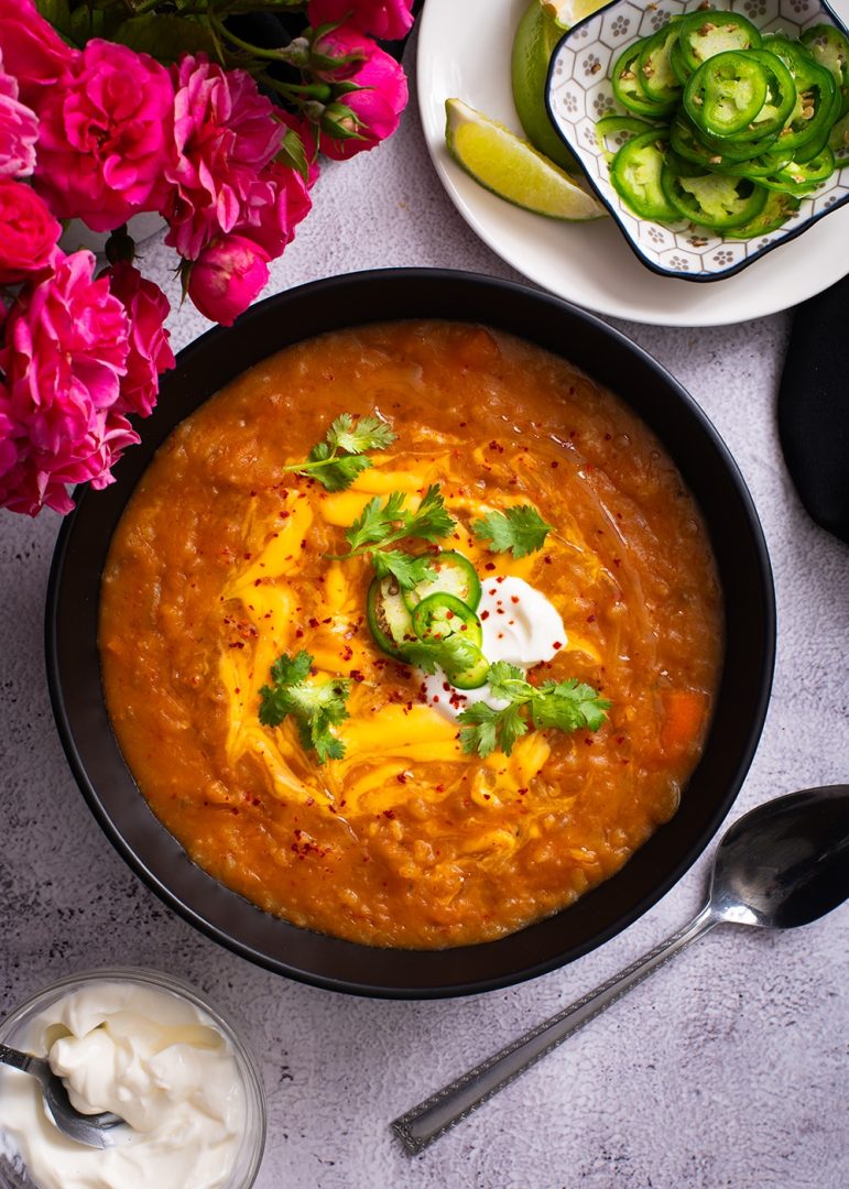 Chipotle Potato Soup with Queso Swirl - Produce Made Simple